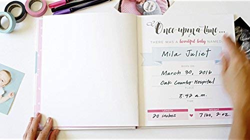 Bobee Hello Baby Memory Book, a journal scrapbook for girls milestones and memories first 5 years