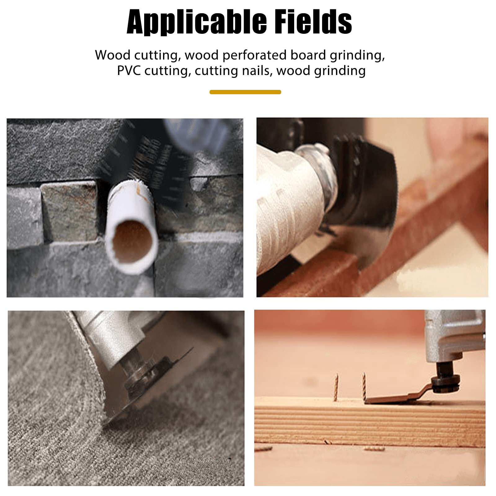 3PCS Oscillating Saw Blades, Wood Metal Multitool Quick Release Blades for Cutting PVC Carpet and Cardboard, Fit Dewalt Rockwell Milwaukee Makita Dremel Bosch Ridgid Craftsman, Black