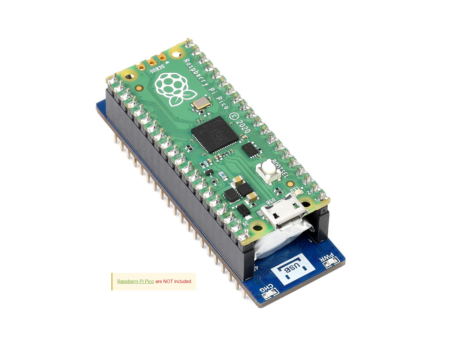 UPS Module B for Raspberry Pi Pico Board Uninterruptible Power Supply UPS HAT Power Management Expansion Board 5V,Monitoring Battery Operating Status via I2C Bus