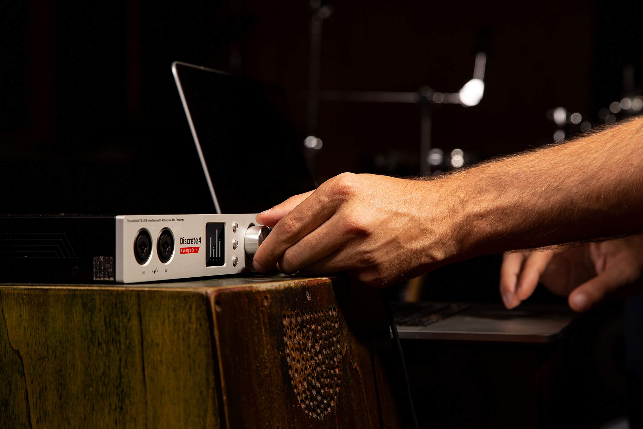 Antelope Audio Discrete 4 Synergy Core Desktop Audio Interface for Music Professionals - Thunderbolt & USB 4 Channel Microphone Preamp Recording, Streaming Studio Audio Interface w/37 FX Included