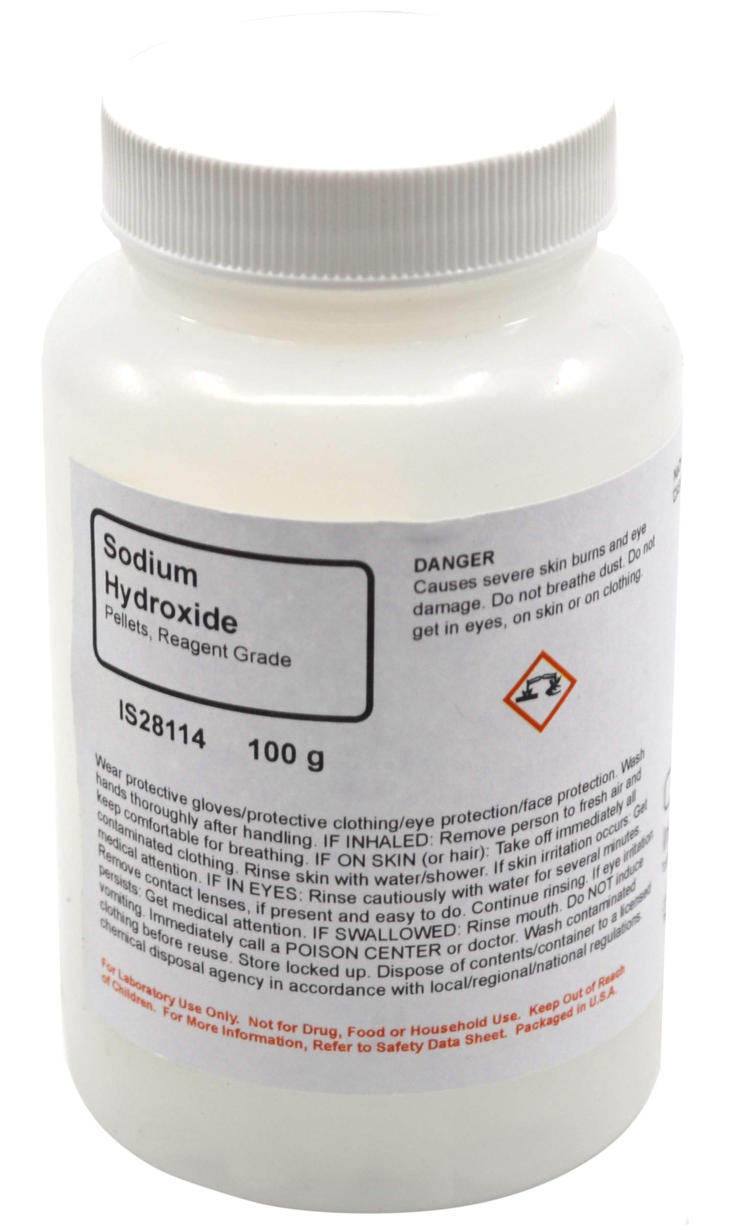 ALDON Innovating Science Reagent-Grade Sodium Hydroxide Pellet, 100g - The Curated Chemical Collection