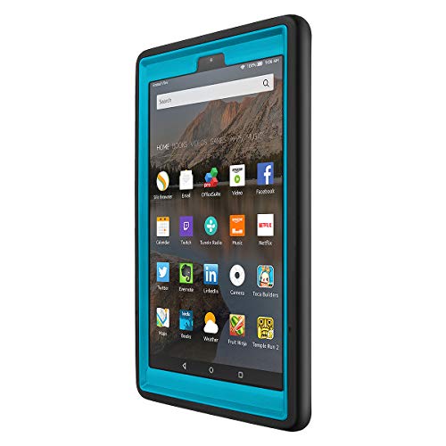 AICase HD 8 (2017 7th Gen) Case,3 in 1 Three Layer Hybrid Rugged Heavy Duty Shockproof Full Body Protective Cover (Black/Blue)
