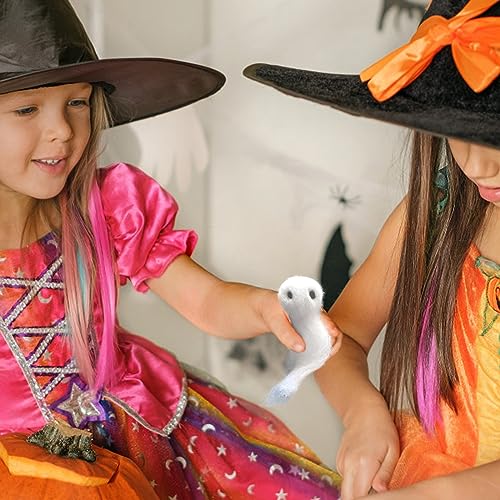 Adopt a Ghost - Spooky Plush Ghost Stuff with Tiny Scroll, Halloween Adopt a Ghost Figurine, Ghost Felt Doll Halloween Plush Toys, for Ghost Stories, Spooky Movies, Halloween Decoration (Set of 1)
