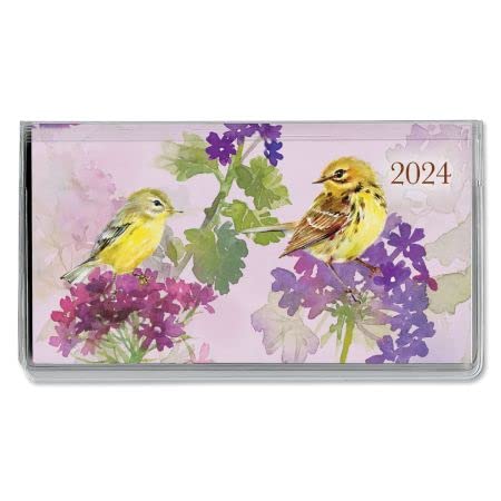 2024 Pressed Flowers Handy Planner Pocket Calendar & Memo Pad, 3.5-Inch x 6.5-Inch Size Closed, 7-Inch x 6.5-Inch Size Open, Bookstore-Quality Monthly Calendars With 30 Note Pages for Kitchen &