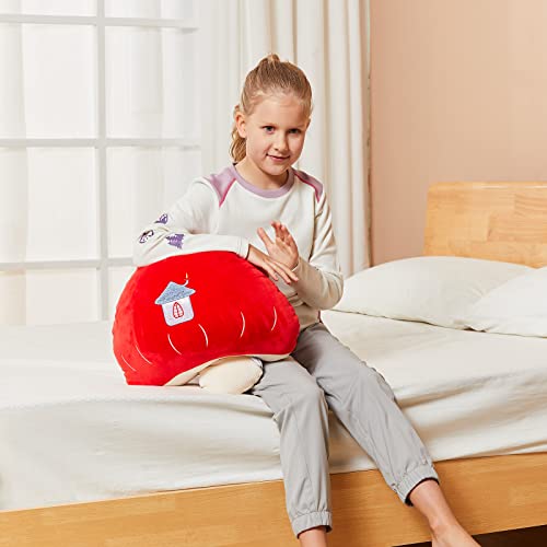Ailive Red Mushroom Pillows Funky Throw Pillows Mushroom Stuff Room Décor for Living Bedroom Office Nursery Bed car (15.74 Inch)
