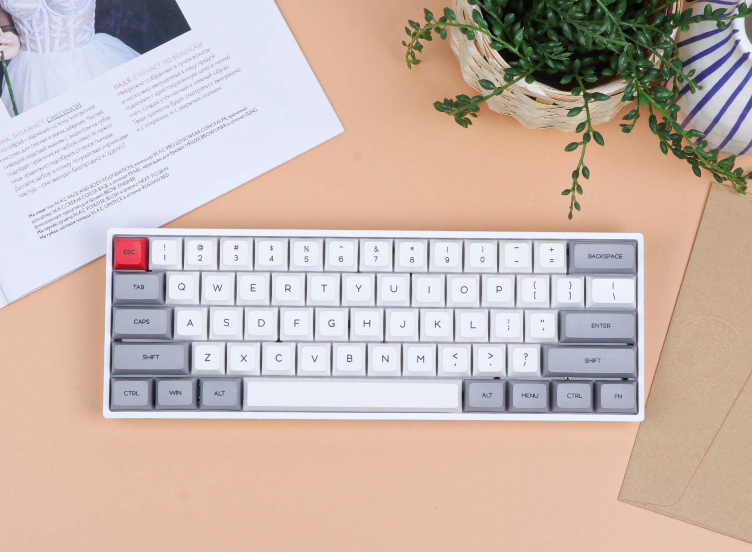 EPOMAKER SK61S 61 Keys Bluetooth 5.1 Hot Swappable Mechanical Keyboard with RGB Backlit, NKRO, Water-Resistant, Type-C Cable for Win/Mac/Gaming (Gateron Optical Brown, Grey)