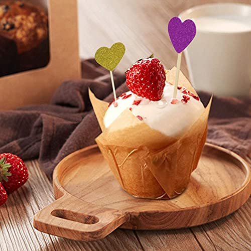 200pcs Tulip Cupcake Liners Baking Paper Cups Holders Greaseproof Muffin Cases Wrappers for Wedding Birthday Party Baby Shower, Standard Size (Natural)