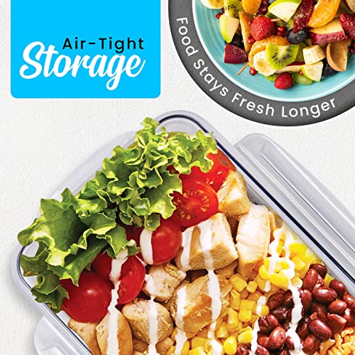 52 Pcs Food Storage Containers with Lids-(26 Stackable Clear Plastic Containers with 26 Lids) BPA-Free 100% Airtight Kitchen and Pantry Organization, Microwave, Dishwasher Safe with Labels & Marker