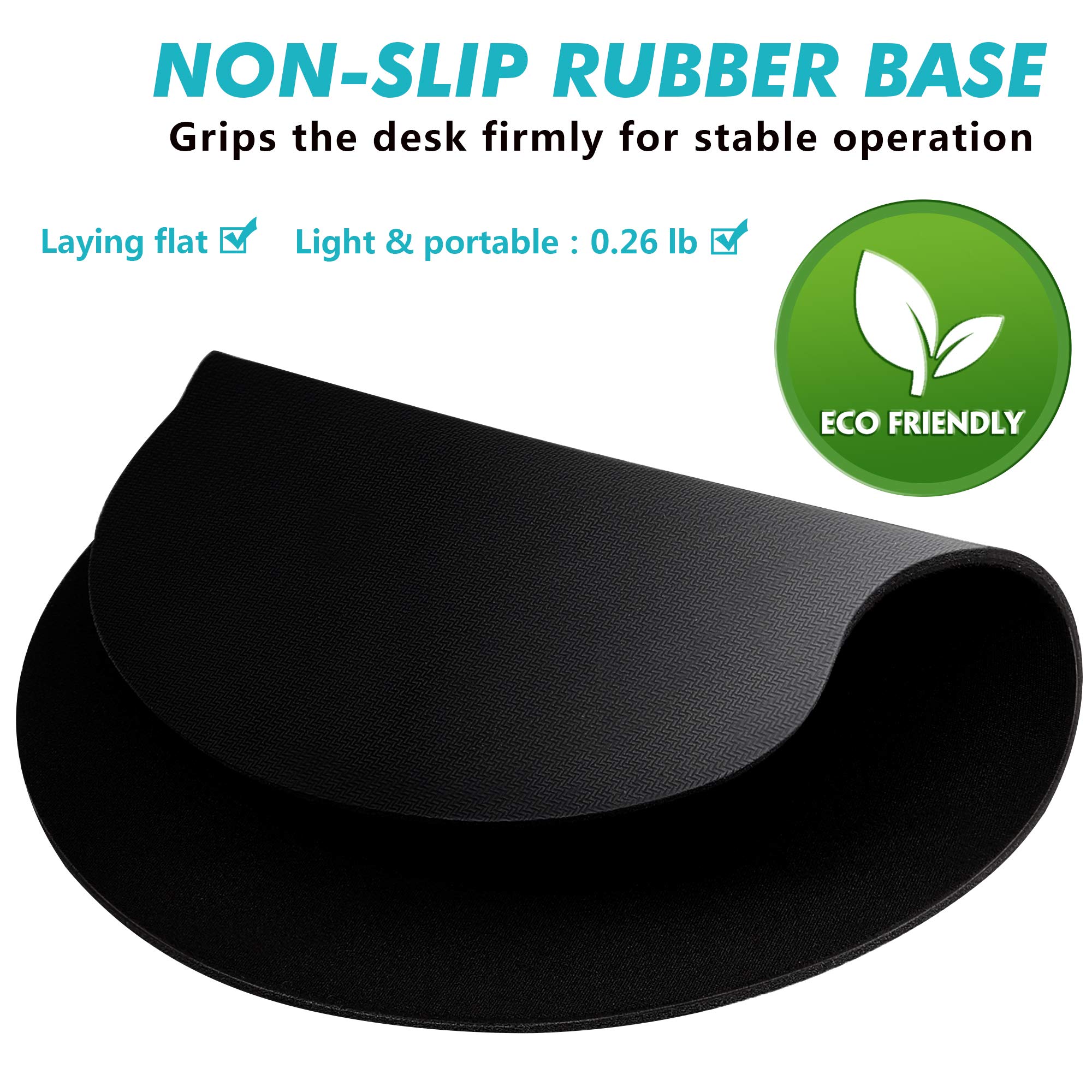 Ergonomic Mouse Pad 3 Pack with Wrist Rest Support, Round Gaming Mousepad with Smooth Surface & Non-Slip Rubber Base for Computer, Laptop, Office, Comfortable Memory Foam for Wrist Cushion