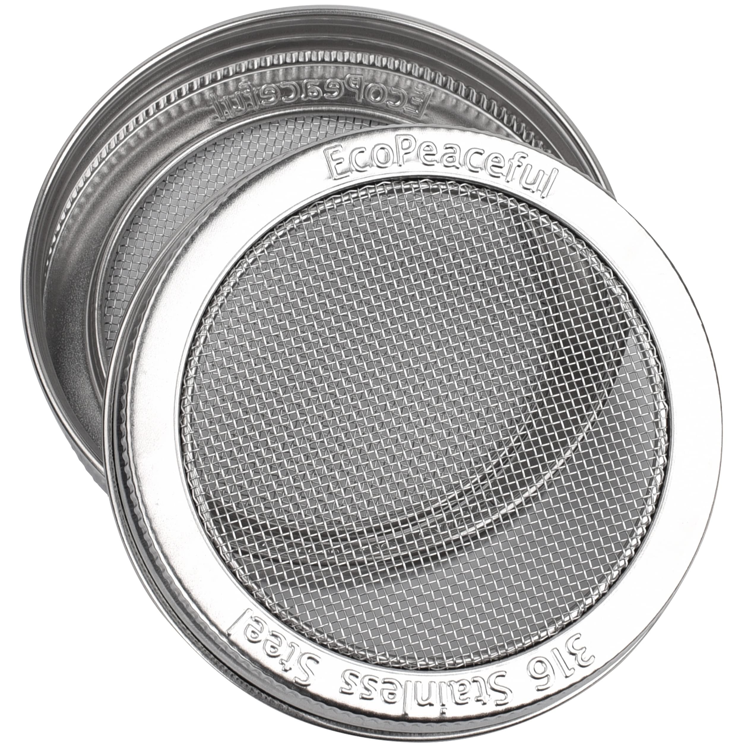 2 Pack Mason Jar Sprouting Lids - 316 Surgical Stainless Steel Sprouting Lids for Wide Mouth Mason Jars - Screen Mesh Strainer, Sprouter Kit for Alfalfa & Broccoli Seeds - Rust-Proof, Dishwasher Safe