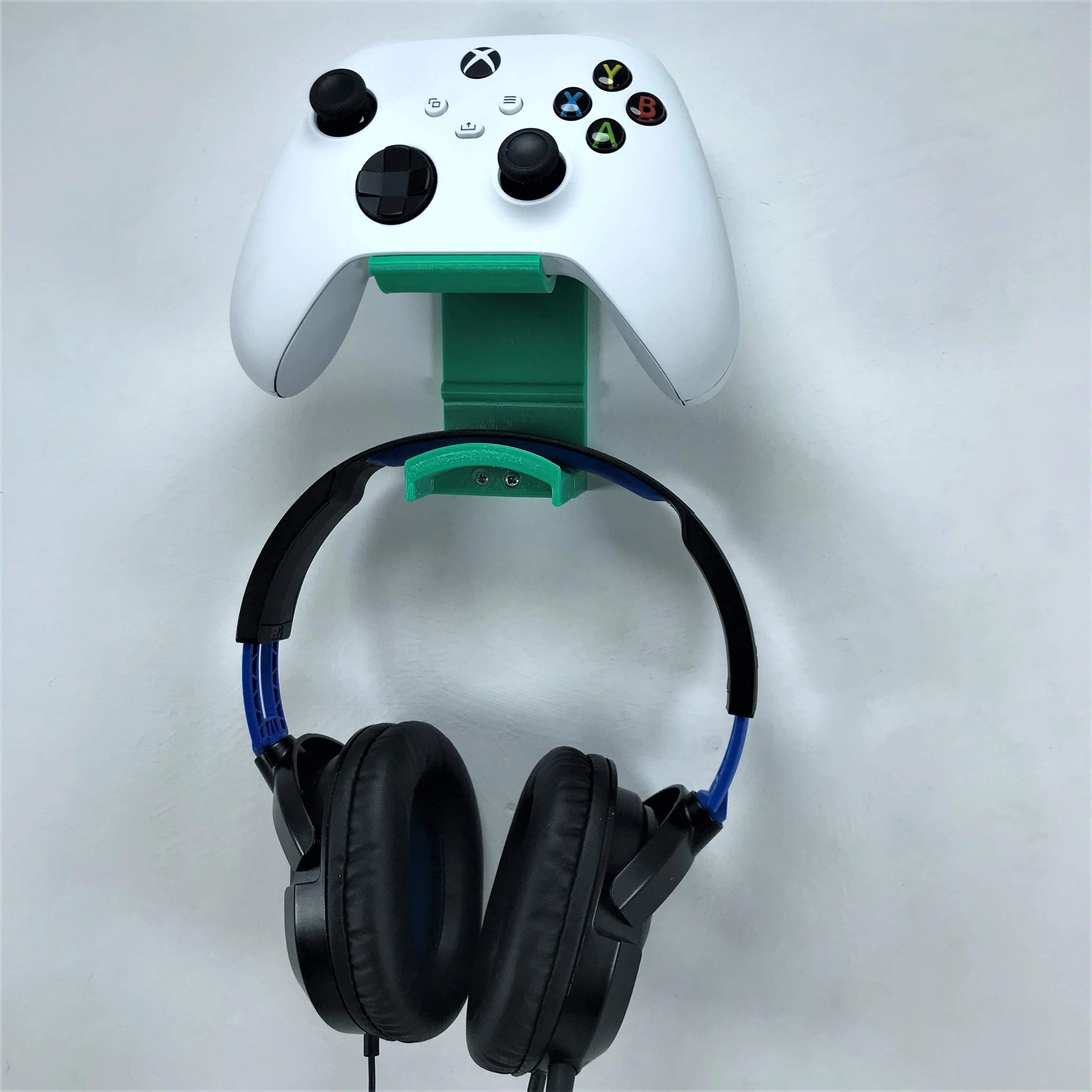 3D Cabin Xbox Controller Wall Mount & Headphone Holder Hanger Bracket for Xbox Series X/Series S/One/One S/One X Remote Green