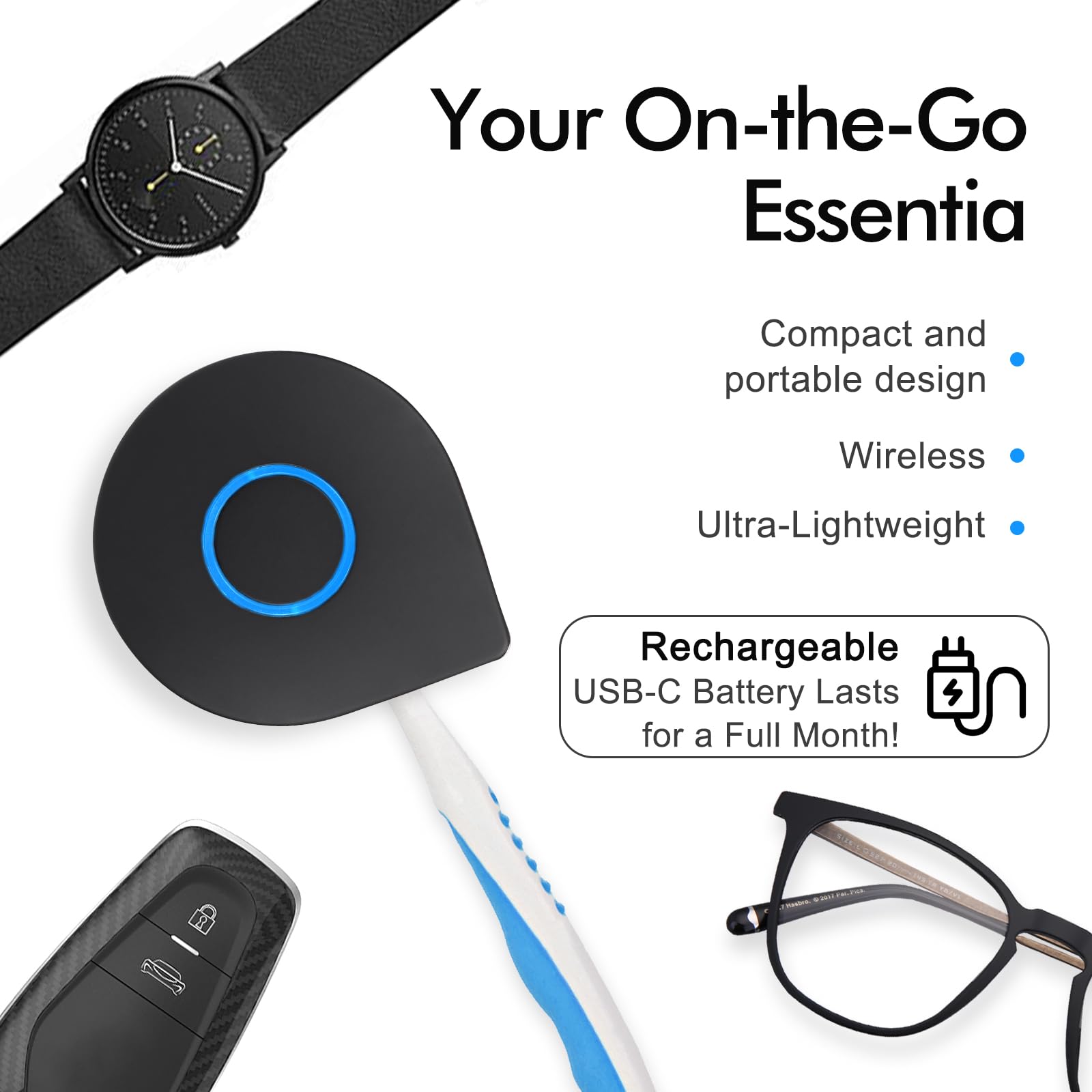 TAISHAN UV Sanitizer Toothbrush Case,Rechargeable Portable Mini Holder with Mirror,Fits All Toothbrushes for Electric and Manual,Safety Feature Home Travel