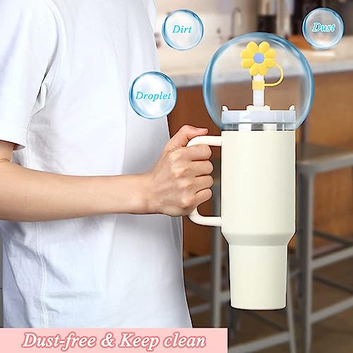 6PCS Straw Cover Cap for Stanley Cup, Silicone Straw Topper fit Stanley 30&40 Oz Tumbler with Handle,10mm Cute Drinking Straw Tip Covers for Stanley Cups Accessories