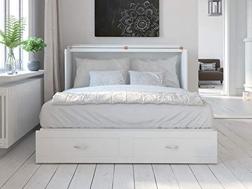 AFI Hamilton Murphy Bed Chest with Charging Station, Queen, White