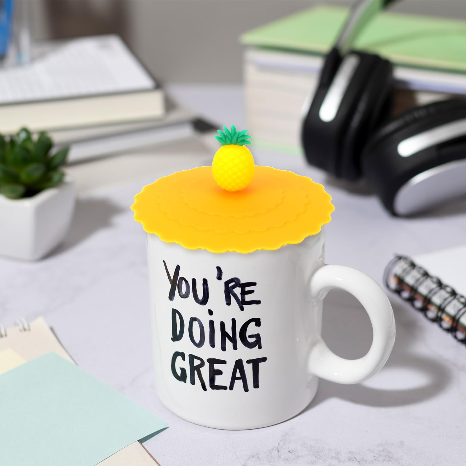 8 Pcs Silicone Cup Lids Mug Cover Colorful Anti-dust Coffee Cup Mug Covers Cute Silicone Mug Lid Cover for Cups Mugs Outdoors and Indoors(Style 1)
