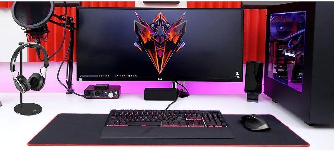 AIGEL Headphones Stand Sturdy Gaming Headset Holder Desk Headset Rest Hanger Headset Stand with Premium Aluminum Body for All Headphones Size Non Slip Base Black