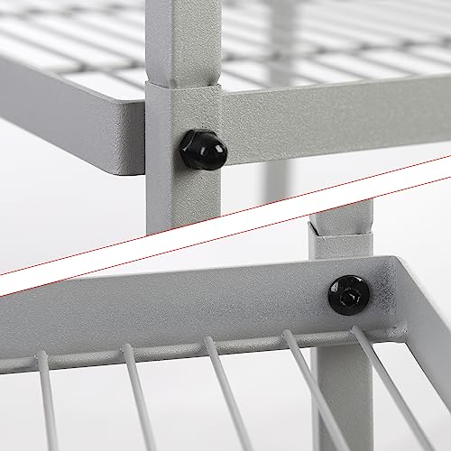 6-Wire Shelving Metal Storage Rack Shelves, Standing Storage Shelf Units for Laundry Bathroom Kitchen Pantry Closet(Silver,16.9L x 12.8W x 62H)