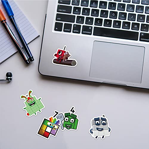52PCS Numberblocks Stickers for Laptop and computer, Digital building blocks for children's enlightenment Waterproof Vinyl Stickers for Water Bottle Skateboard Guita Car Bumper Luggage,Cartoon Art Graffiti Decals for Kids Girls Teens Adults (Enlightenment