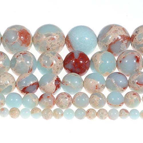 4mm Natural Blue Snakeskin Gemstone Round Loose Beads Crystal Stone Bracelet Necklace Accessories Crafts for Jewelry Making DIY,1 Strand 15"