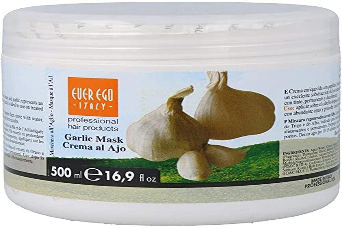 Ever Ego Italy Garlic Mask For Damaged, Bleached or Colored Hair | Repairing And Hydrating Hair Care Product For Men And Women | 500ml Tub