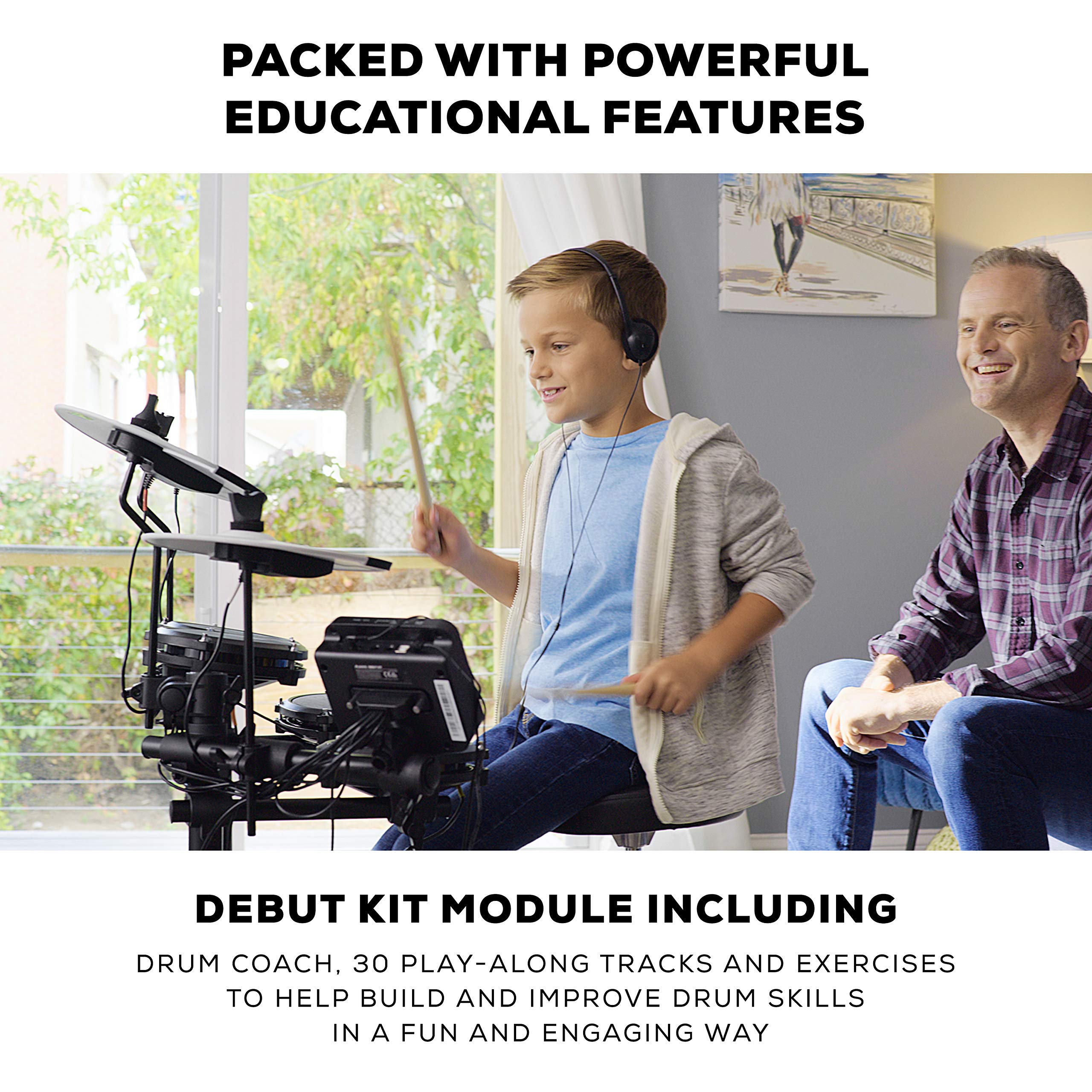 Alesis Drums Debut Kit & Strike Amp 8 Bundle - Kids Drum Set With 4 Mesh Electric Drum Set Pads, 120 Sounds and 2000W Drum Amplifier