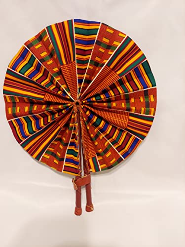 African TV African Fabric Handmade Folding Fan, African Hand-held Folding Fan