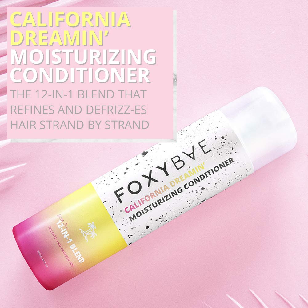 FoxyBae Moisturizing Conditioner for Hair - with 12-in-1 Blend - Conditions, Hydrates, Moisturizes, Defrizz - California Dreamin' - 10 Fl Oz