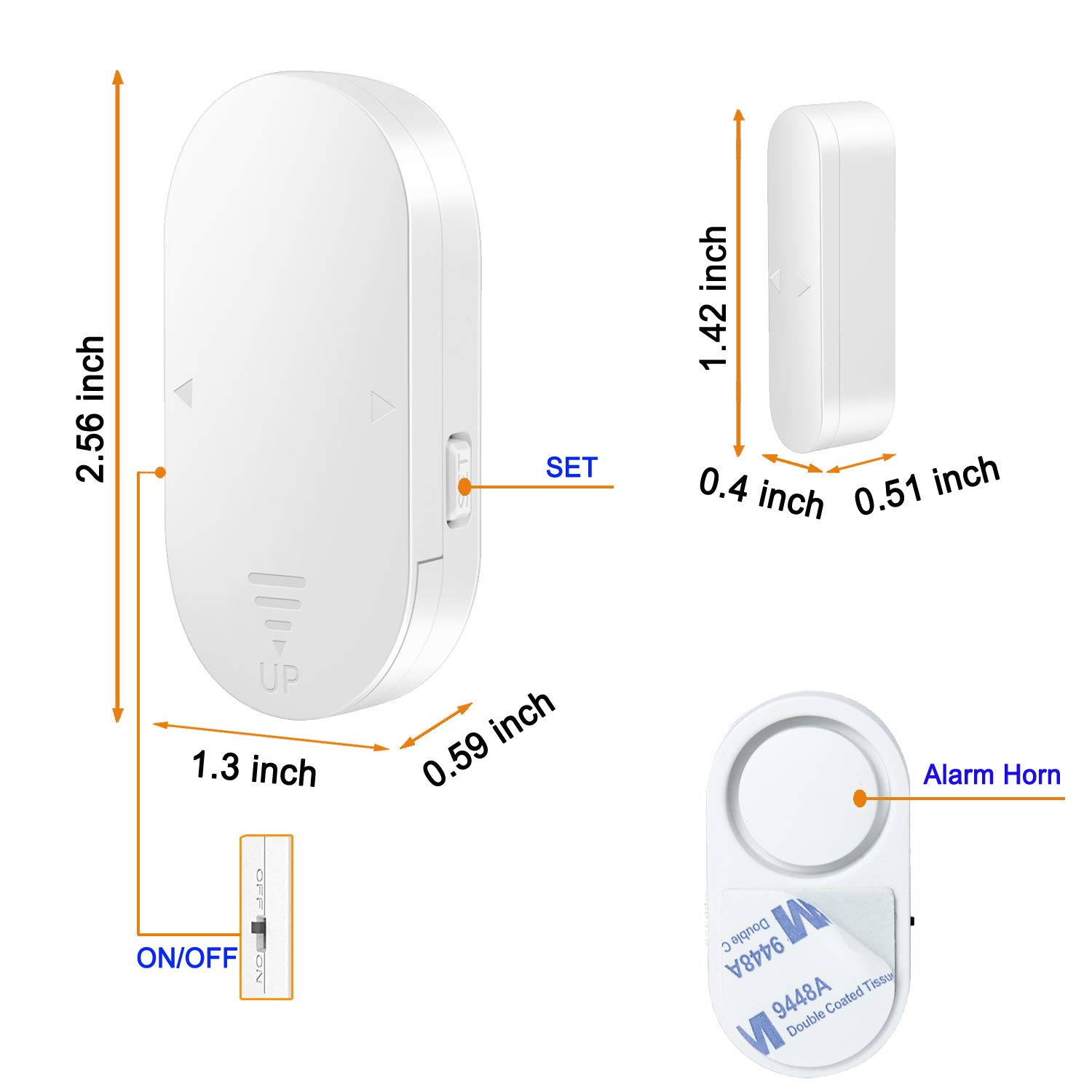 Evernary Door Window Alarm, Wireless Pool Door Alarm for Home Kids Saftey with 120dB Loud 4 Working Modes, Magnetic Sensor for Garage Business Apartment Office (7Pack)