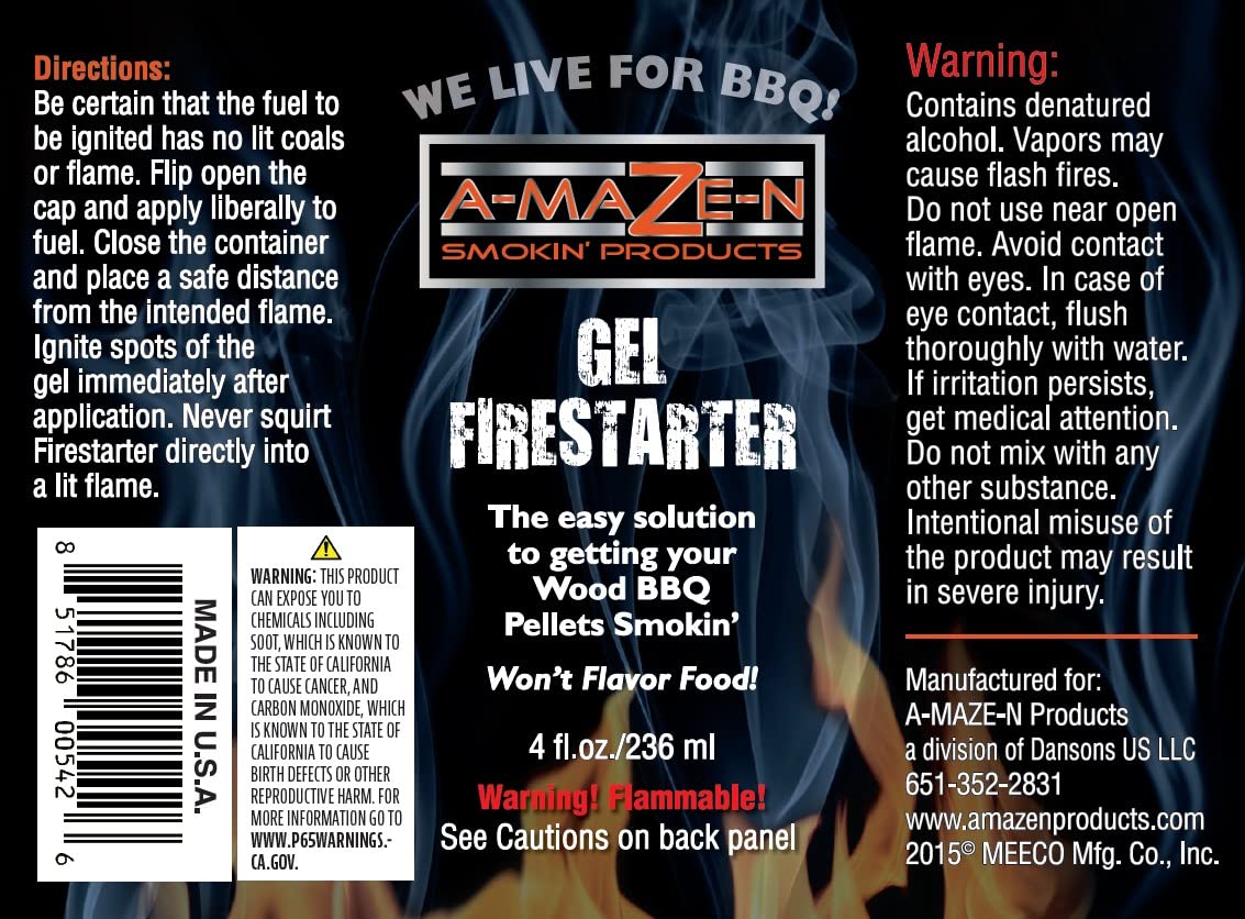 A-MAZE-N PRODUCTS GELFS4 Gel Fire Starter - Ignites BBQ Pellets
