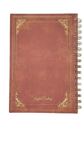 A5 (5.5β x 8.5β) Recipe Book to Write in Your Own Recipes, Durable Gloss Laminated Cover, Gold Spiral Binder, Gold Leaf Vintage Leather Look, 100 Pages Paper, Family Heirloom Keepsake