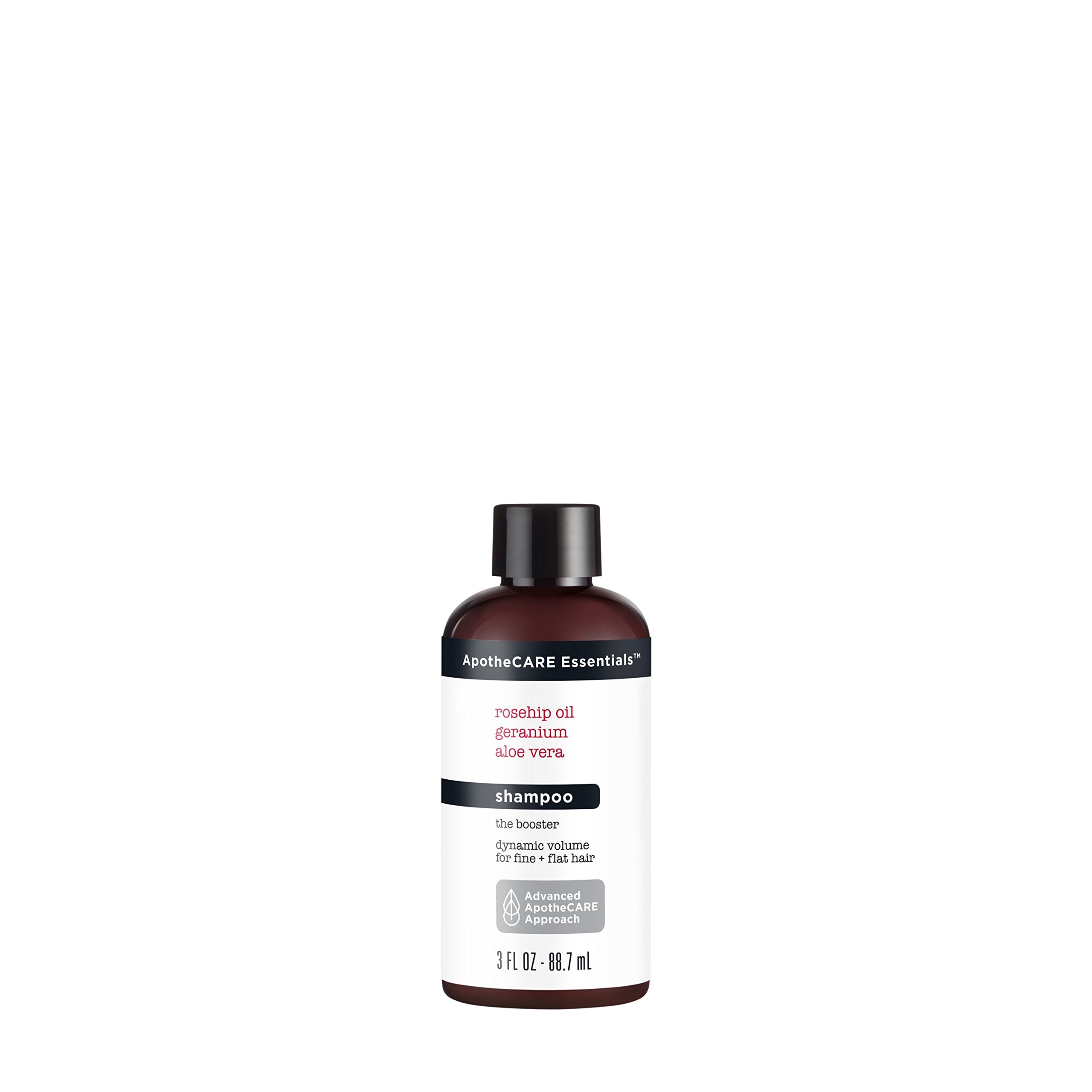 ApotheCARE Essentials The Booster Travel Shampoo Aloe Vera, Rosehip Oil, Geranium 3 oz