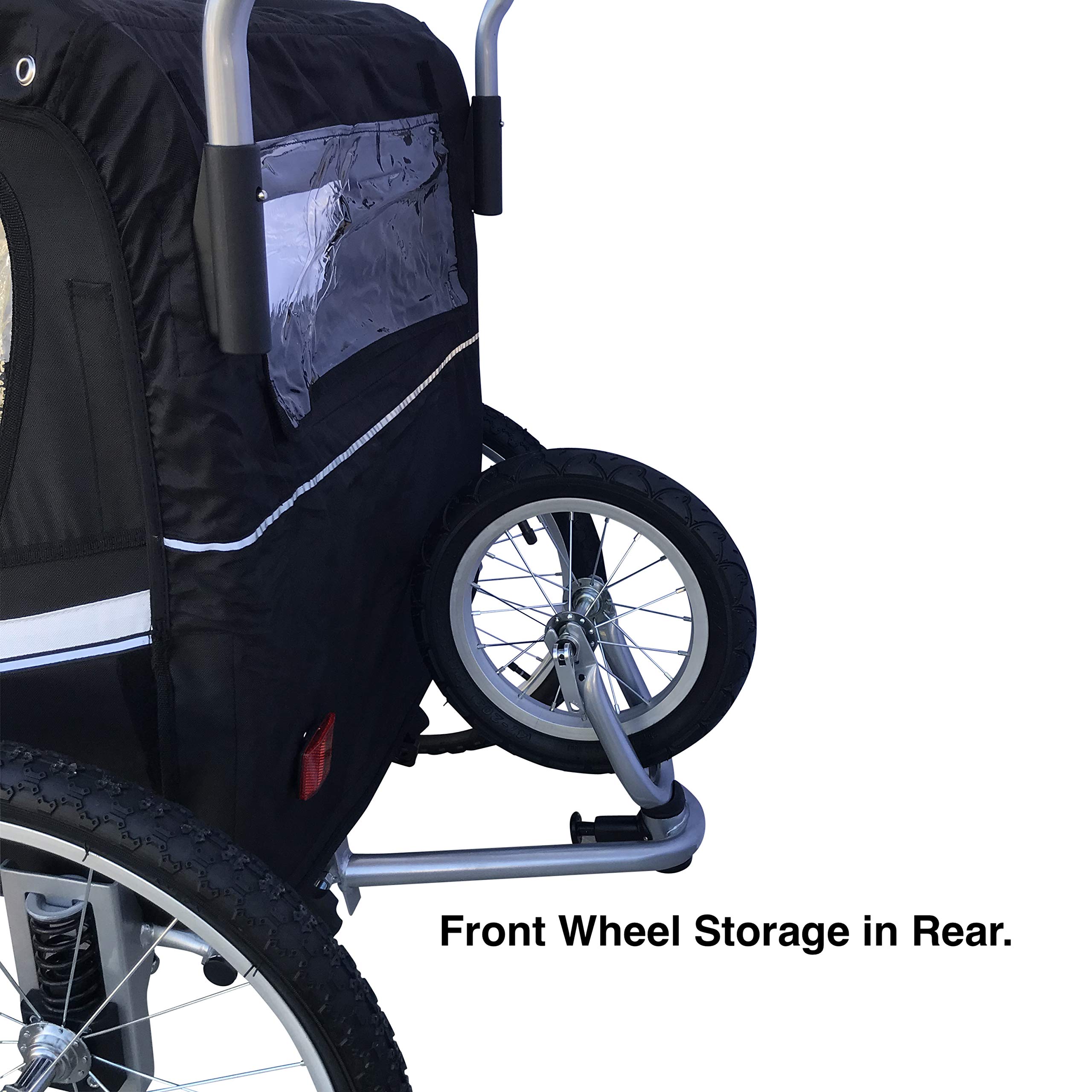 Booyah Strollers Double Child Baby Bike Bicycle Trailer, Jogger, Stroller with Suspension (Green)