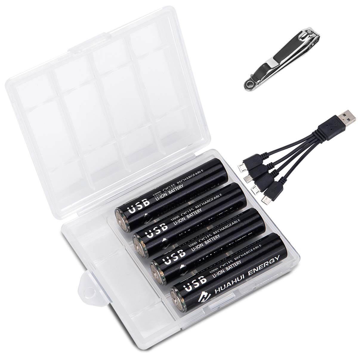 HuaHui Energy AAA(4Pack) Rechargeable Batteries 4 Pack, 600mAh 1.5V Constant Voltage