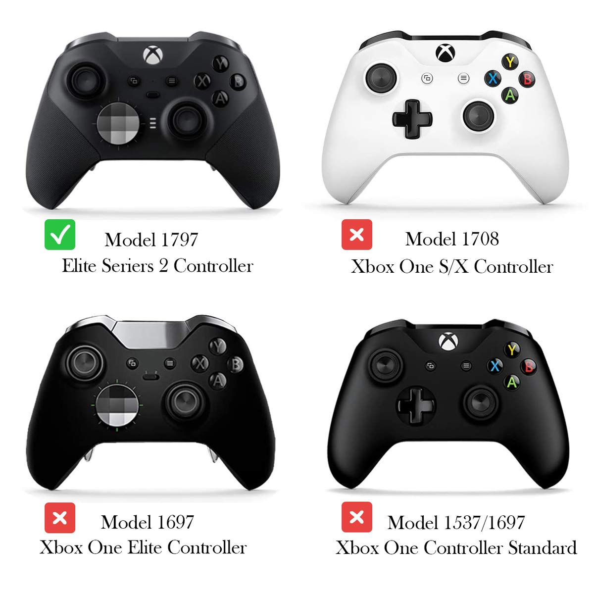 6 in 1 Elite Series 2(Model 1797) Metal Mod Swap Thumbsticks Joysticks, Magnetic Analog Stick Grips Replacement Parts for Xbox One Elite Controller Series 2 (Black)