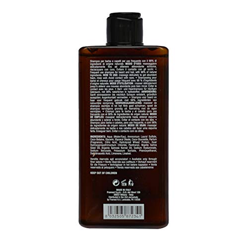 Framesi Barber Gen Hair & Beard Natural Cleanser Shampoo, 8.4 fl oz, Men's Natural Shampoo