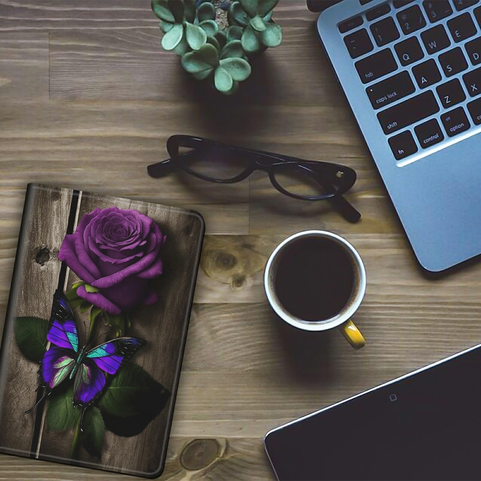 Case for Samsung Galaxy Tab S6 Lite 10.4 inch 2020 SM-P610/P615,Spsun Lightweight Smart Shell PU Leather Adjustable Stand Protective Cover with Auto Wake/Sleep Feature - Purple Rose & Butterfly