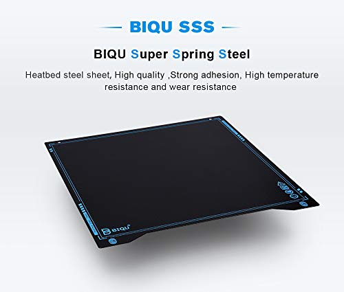 BIQU Upgrade SSS Spring Steel Sheet with Magnetic Sticker, 235X235MM Ultra-Flexible Removable Surface Heated Bed Platform 3D Printer Parts Printing Build Plate for Ender 3/Ender3 Pro/Ender 5/B1