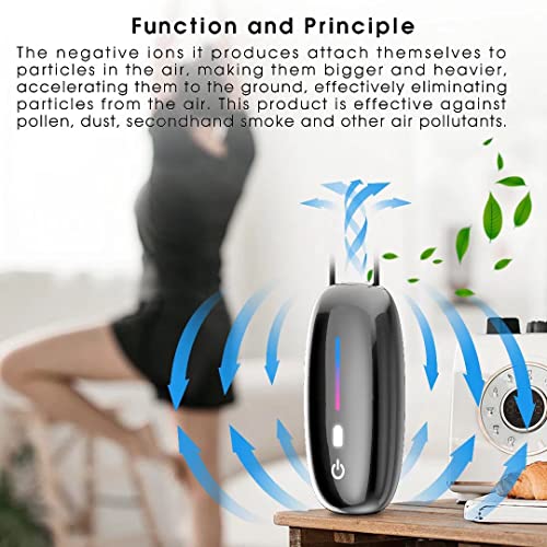 AirKitty A10 Pro Personal Air Purifier Necklace, Rechargeable Portable Air Purifier wearable for travel Office Airplane and Home, Ionizer Air Purifier(Touch Switch)