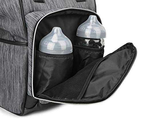 Bananafish Diaper Bag - Multi-Function Design Nappy Bag for Baby Care or Travel - Carry or Wear as Backpack - Large Capacity in Trendy, Stylish Design, Dark Grey