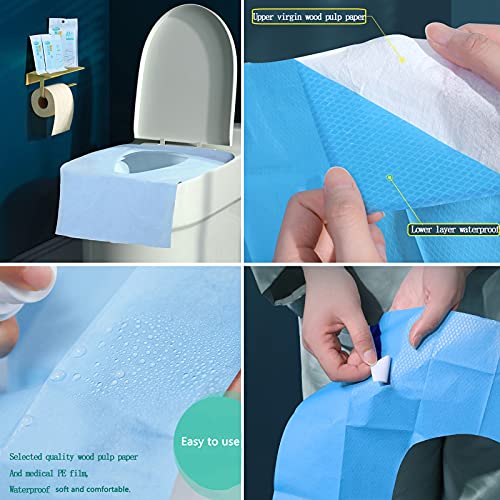 Toilet Seat Covers Disposable,50Pcs Waterproof Individually Wrapped Large Portable Potty Seat Covers for Kids Potty Training, Road Trip and Public Restrooms