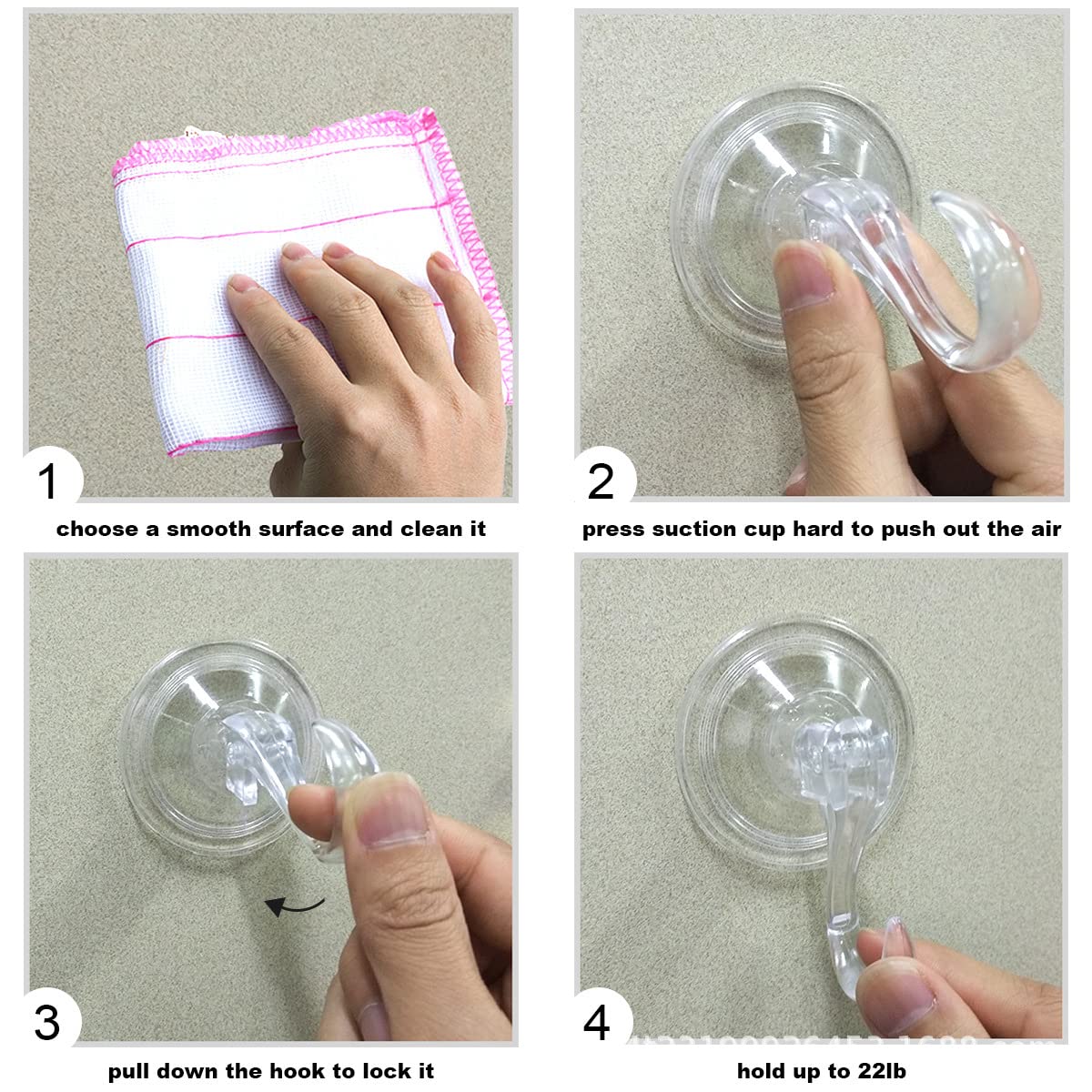 6 pack Suction Cup Heavy-Duty Wreath Hook,Large Clear Reusable Wreath Vacuum Hanger,use for Windows Tiles Glass Smooth Doors and Mirrors to Hang Bags Coats Umbrellas kitchenware and Christmas Wreaths