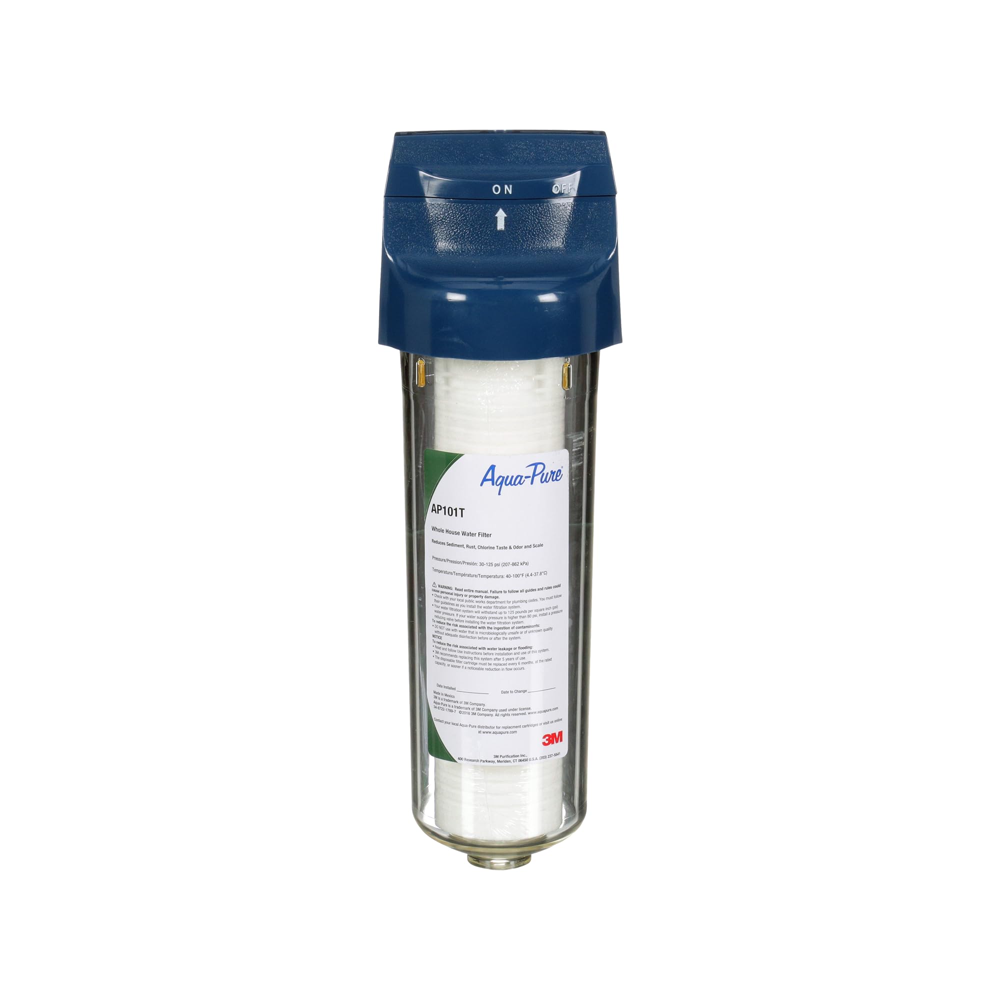 3M Aqua-Pure Whole House Standard Diameter Water Filter Transparent Plastic Housing AP101T, 5530002