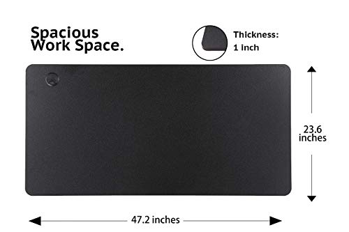 UNICOO Melamine 47.2 x 23.6 Inch Universal Table Top for Standard and Sit to Stand Height Adjustable Home and Office Desk Frames (Tabletop 47.2 - Black)