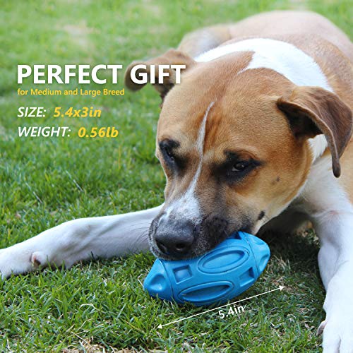EASTBLUE Squeaky Dog Toys for Aggressive Chewers: Rubber Puppy Chew Ball with Squeaker, Almost Indestructible and Durable Pet Toy for Medium and Large Breed