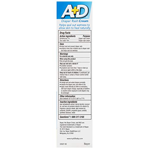 A+D Diaper Rash Cream, Zinc Oxide Cream, 4 oz (113 g)