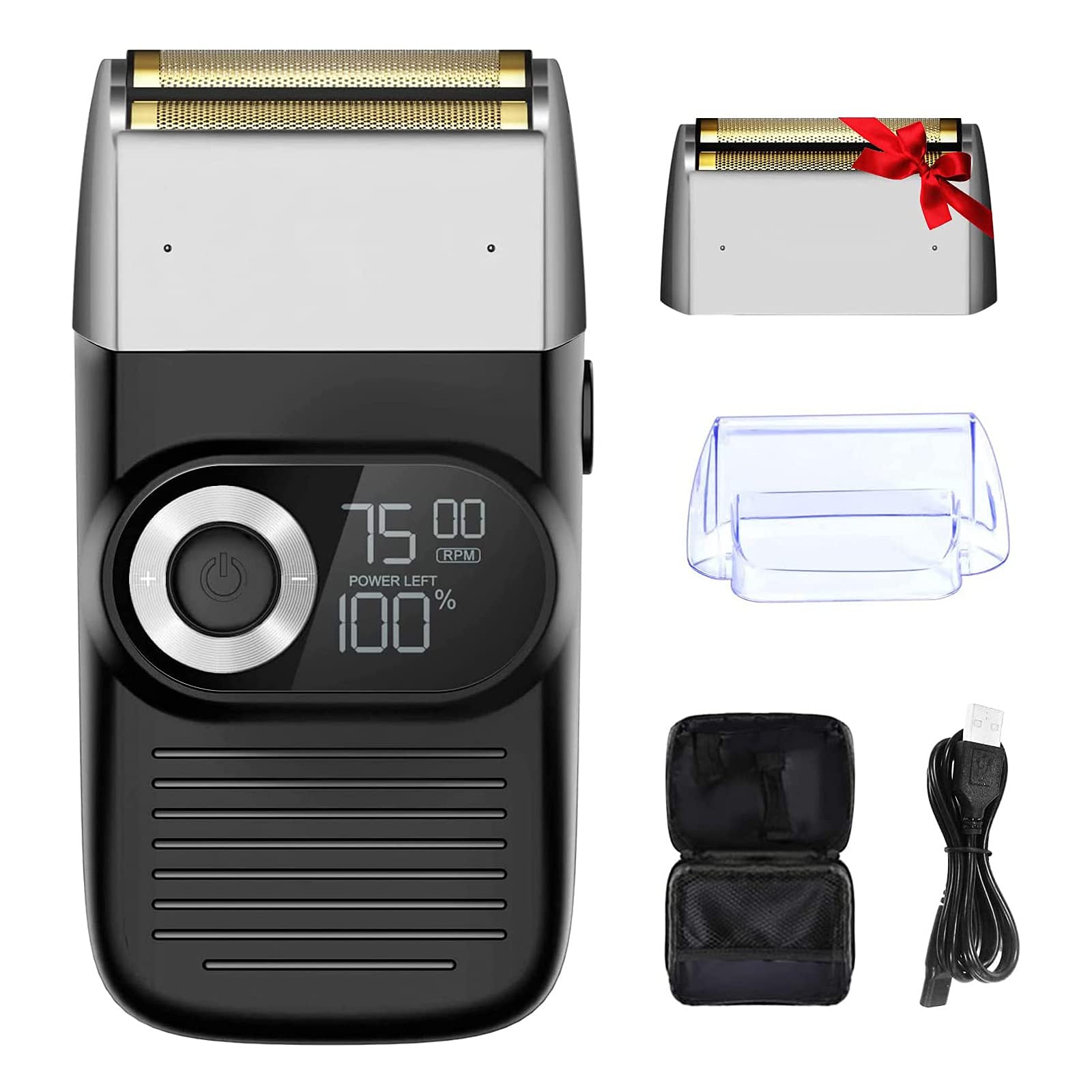 Head Shaver for Bald Men,2 in 1 Electric Shaver for Men, 3-Speed Adjustable Clippers for Men,Washable Foil Shaver with LCD Display,Professional Beard Trimmer with Replacement Blade