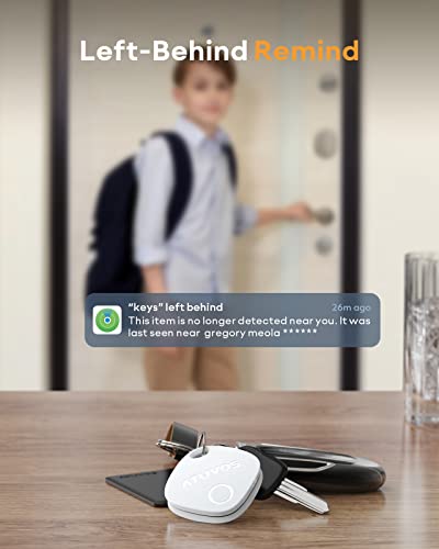 ATUVOS Luggage Tracker, Key Finder, Smart Bluetooth Tracker Pairs with Apple Find My (iOS Only), Item Locator for Bags, Wallets, Keys, Waterproof IP67, Anti-Lost 4 Pack