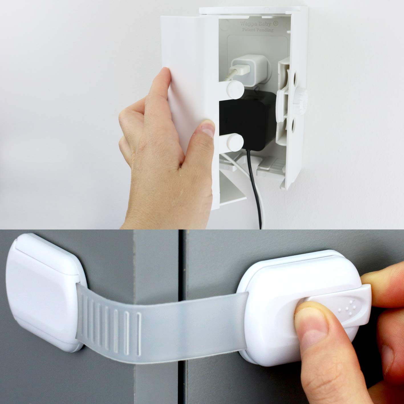 Child Safety Locks (10 Pack) and Outlet Cover Box Bundle. Childproof your house easily!