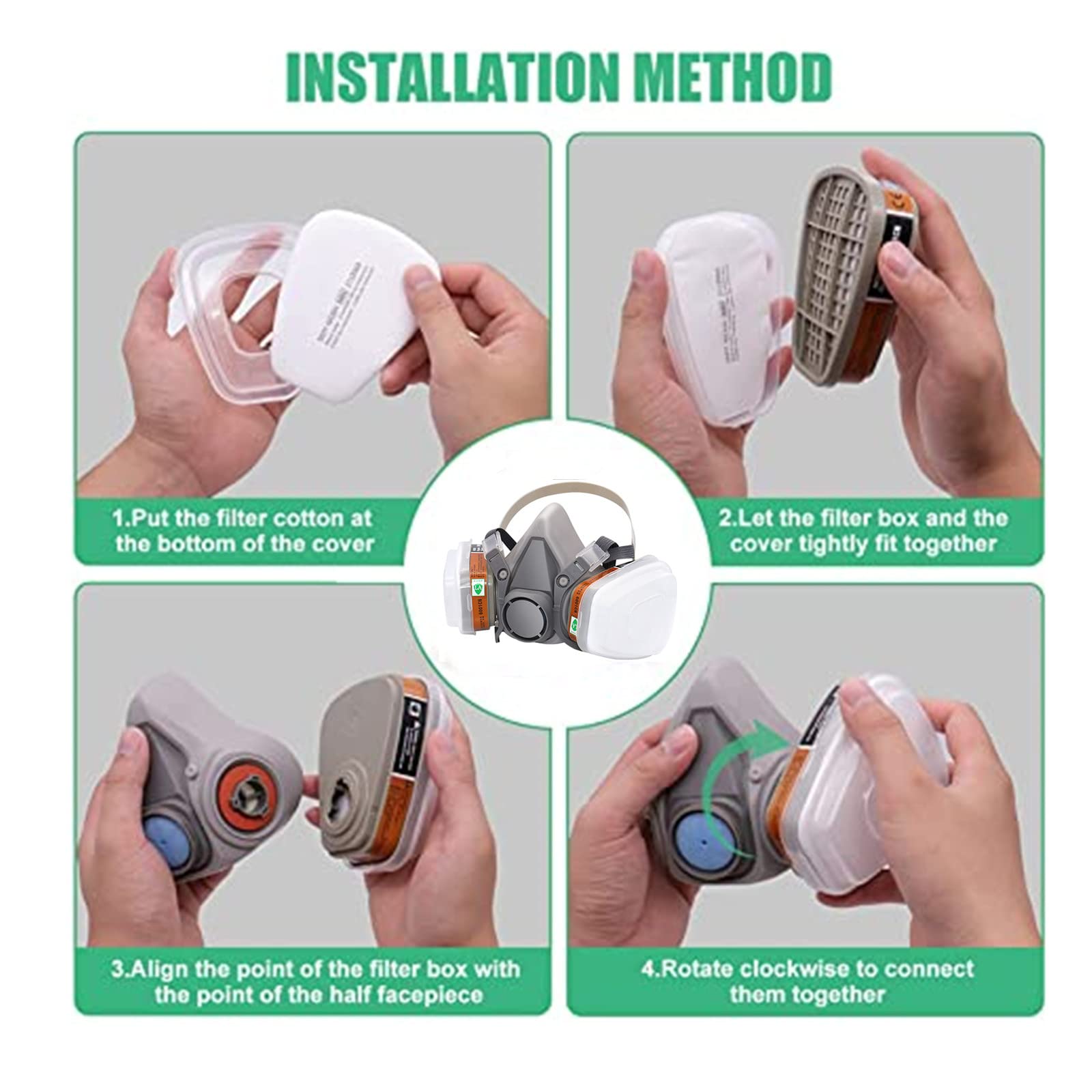 30PCS 5N11 Filter - ANUNU 6001 Filter for 6200, 6800, 6000, 7501, 7502 Series Respirator, Particulate Filter Cotton Against Paint Spray Epoxy Resin Welding Dust