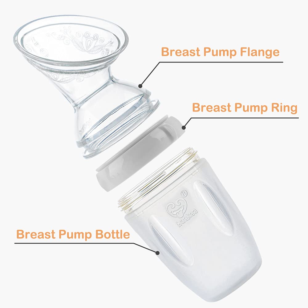 haakaa Gen.3 Manual Breast Pump 8oz/250ml (Grey) with Lid - Silicone Breast Pump for Breastfeeding Mom Collector Liquid Gold, 3rd Generation haakaa Pump with Large Capacity & Strong Suction